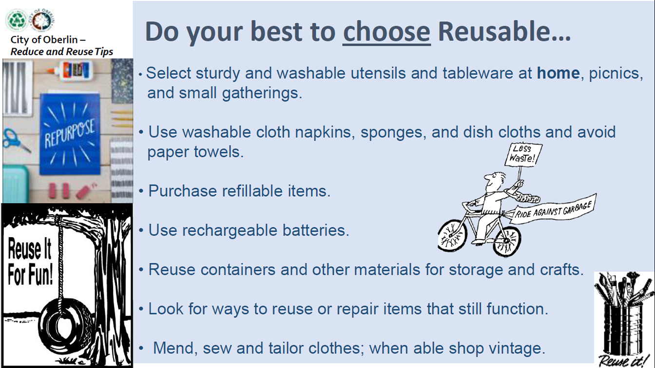 Green Tip & Special Events for Less Waste | City of Oberlin